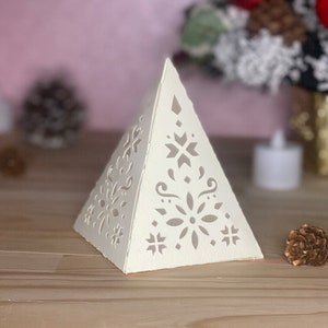 Christmas 4 Paper Cut Lantern Svg File, Christmas Pyramid Lantern Paper ...