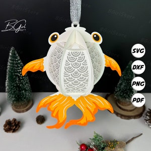 Fish Lantern SVG - Goldfish Lantern Paper Cut - Paper Cutting Template ...