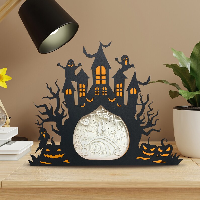 Nightmare 1 Haunted Castle Lantern SVG for Cricut Projects DIY, Castle ...