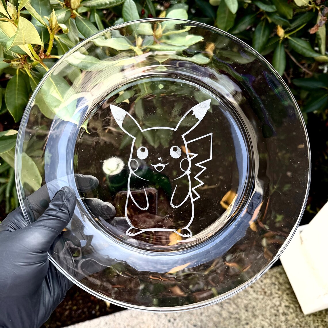 Cute Pokemon Pikachu Etched Large Glass Dinner Plate 10.5” - Etsy