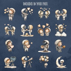 Valentine's Day PNG Clipart Bundle, Watercolor Space-themed Galaxy ...