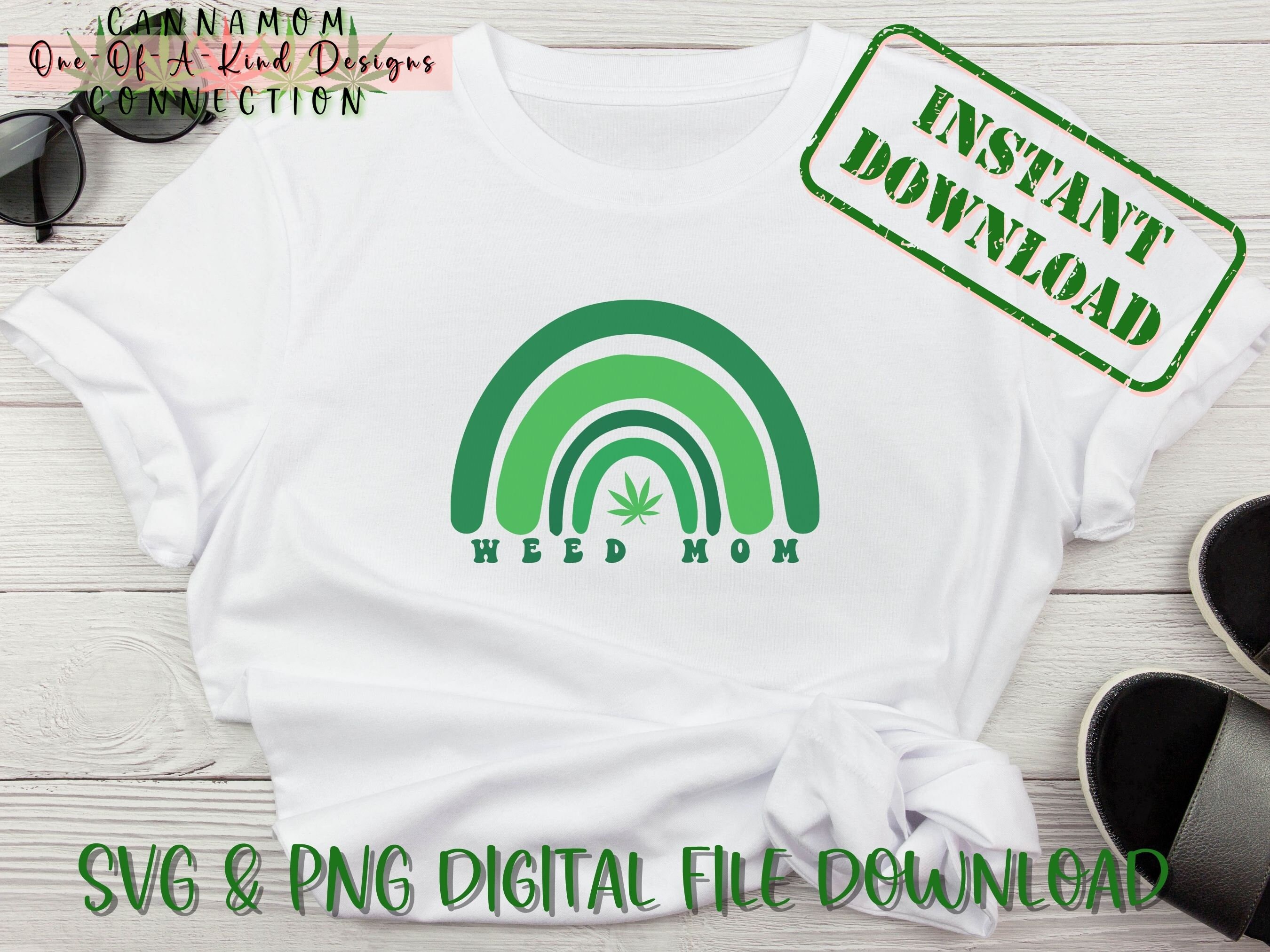 Weed Mom Boho Rainbow SVG PNG Clipart for Weed Decor, Stoner Merch ...