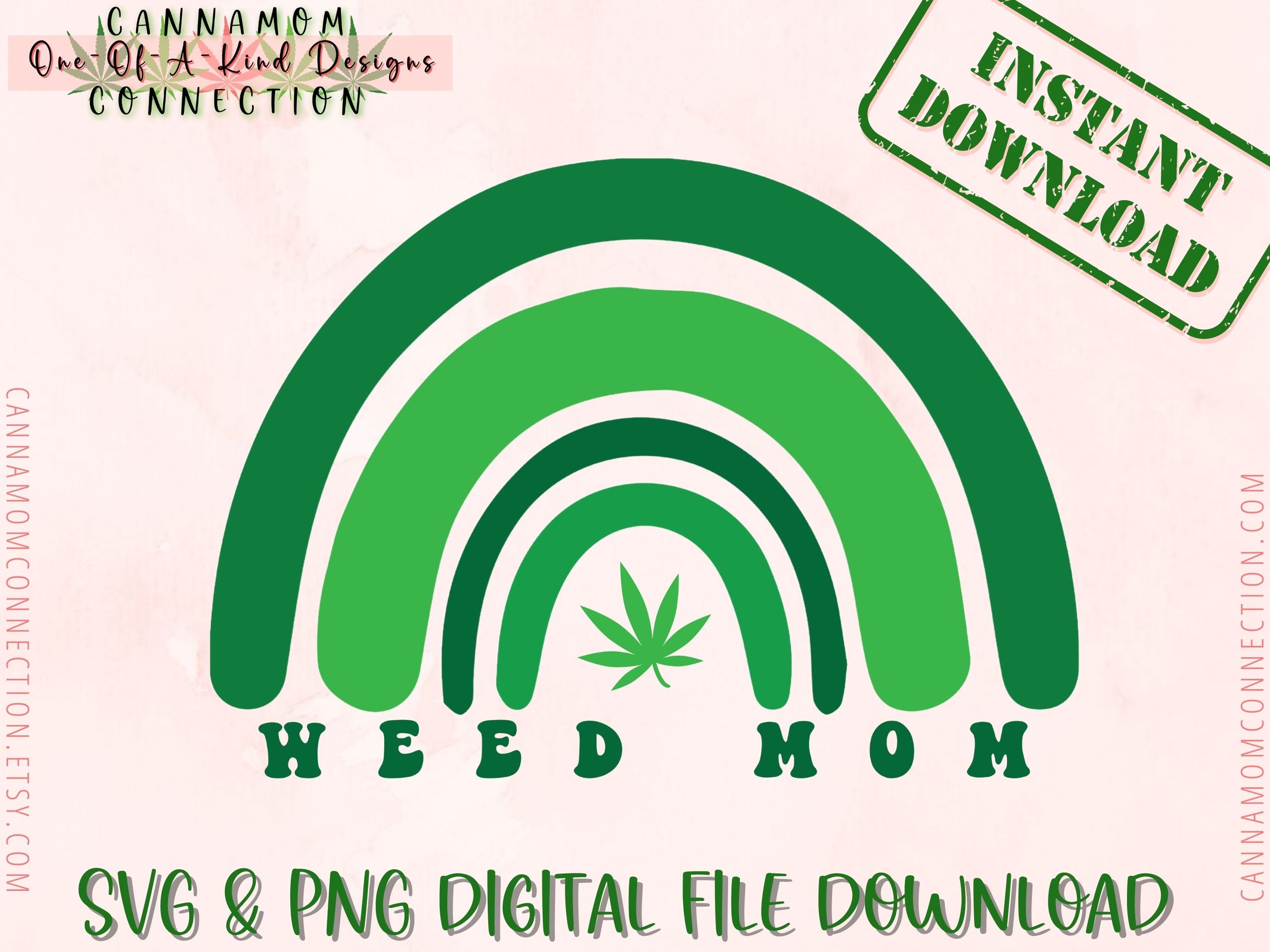 Weed Mom Boho Rainbow SVG PNG Clipart for Weed Decor, Stoner Merch ...