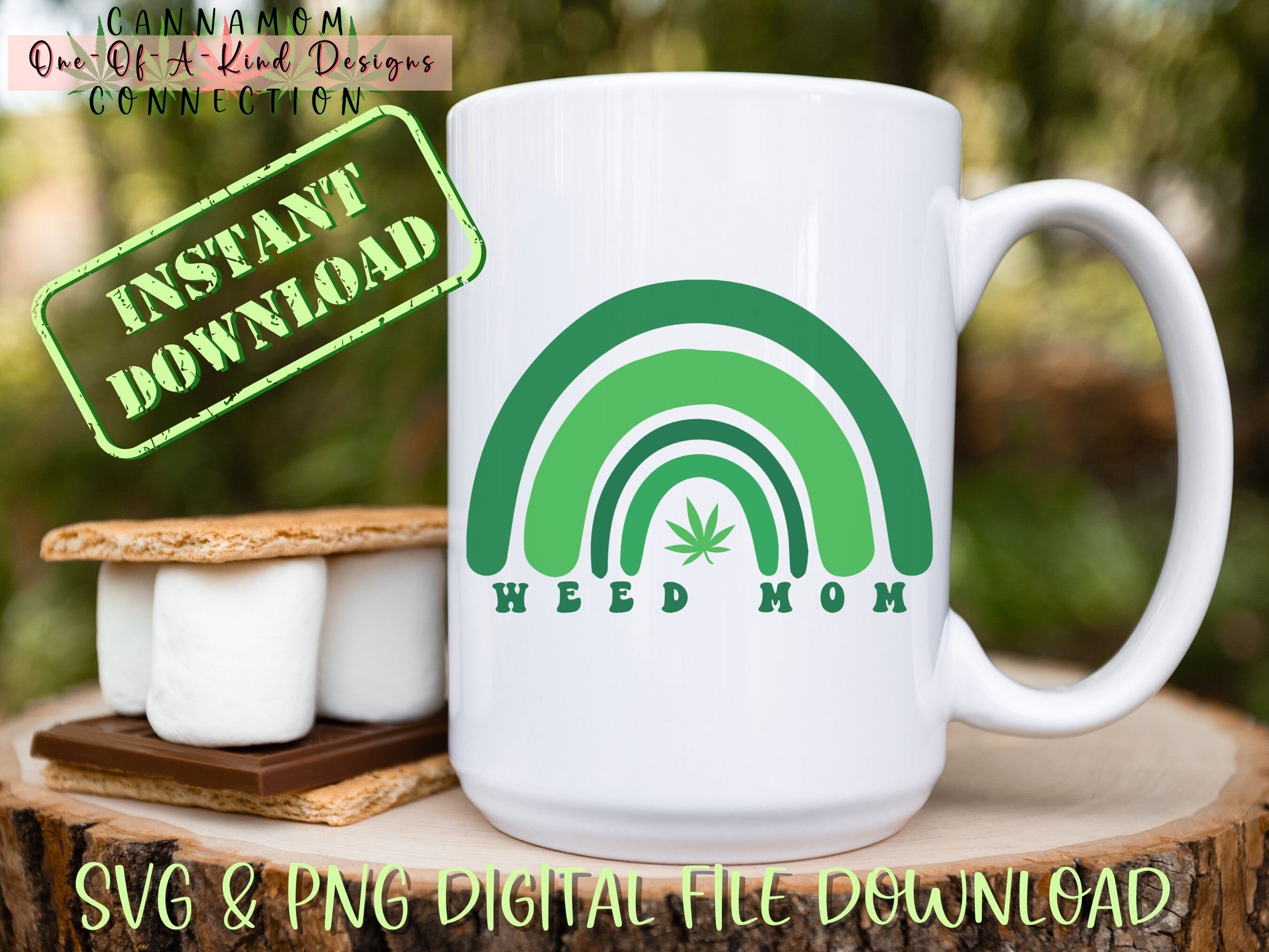 Weed Mom Boho Rainbow SVG PNG Clipart for Weed Decor, Stoner Merch Stuff, Stoner Gifts for Her ...