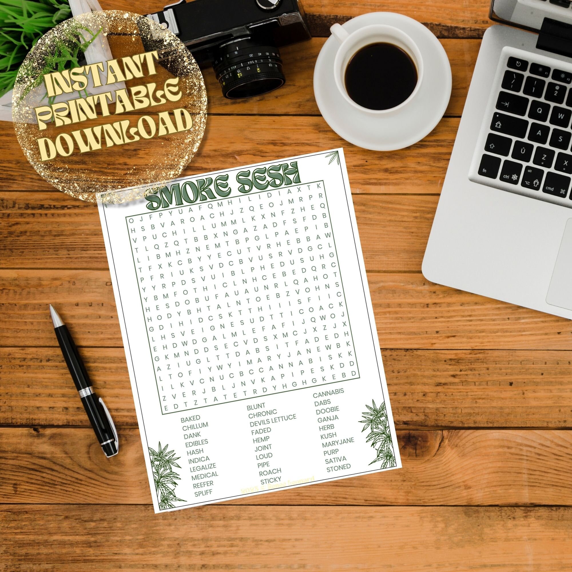 Weed Word Search Book, Printable PDF Adult Game for Stoner Gift - Etsy