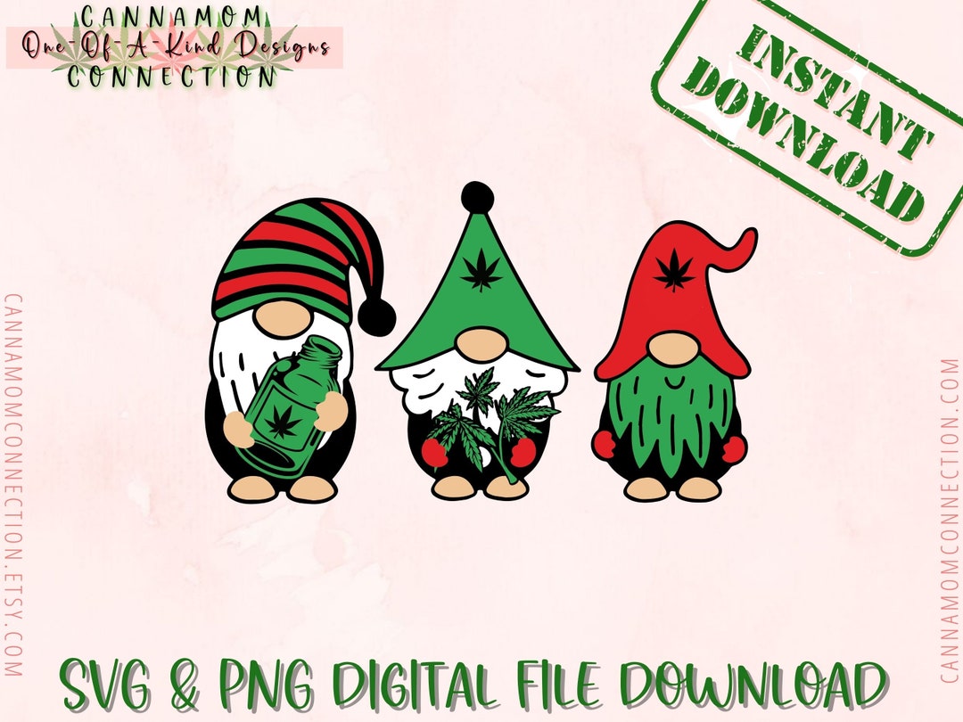 Weed Gnomes Christmas Mug SVG Marijuana Pot Leaf PNG Digital File for ...