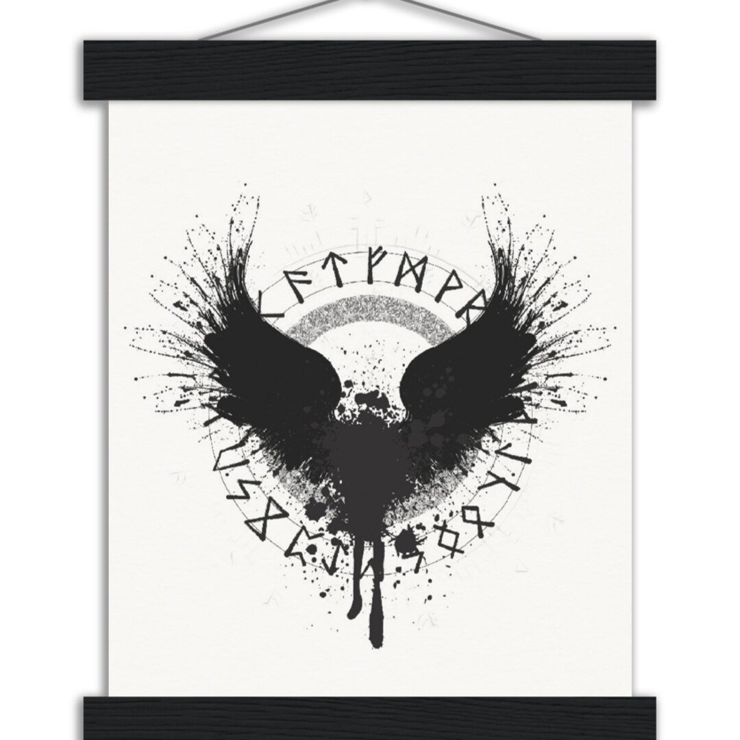 Viking Raven and Runes Museum-quality Matte Paper Poster With - Etsy