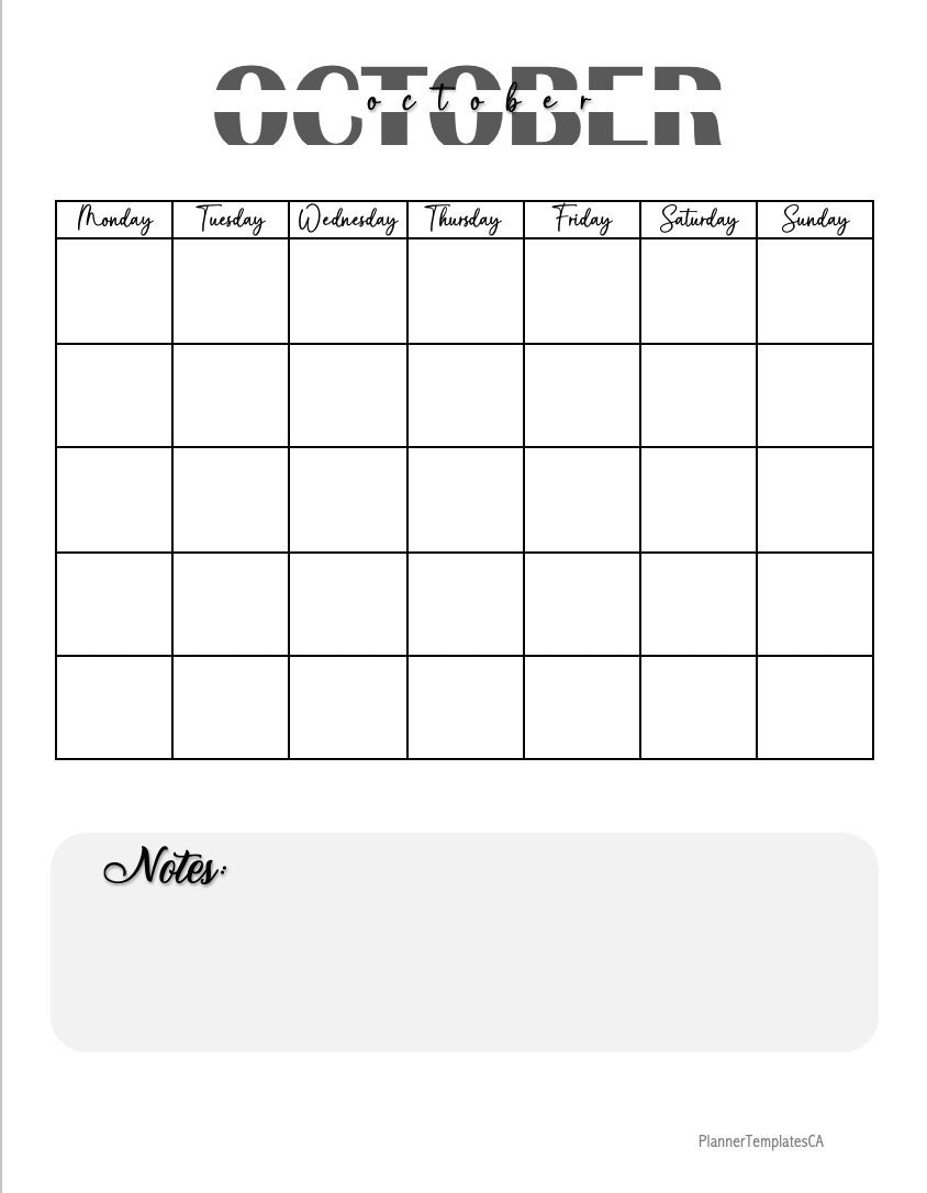 Monthly Templates PRINTABLES - Etsy