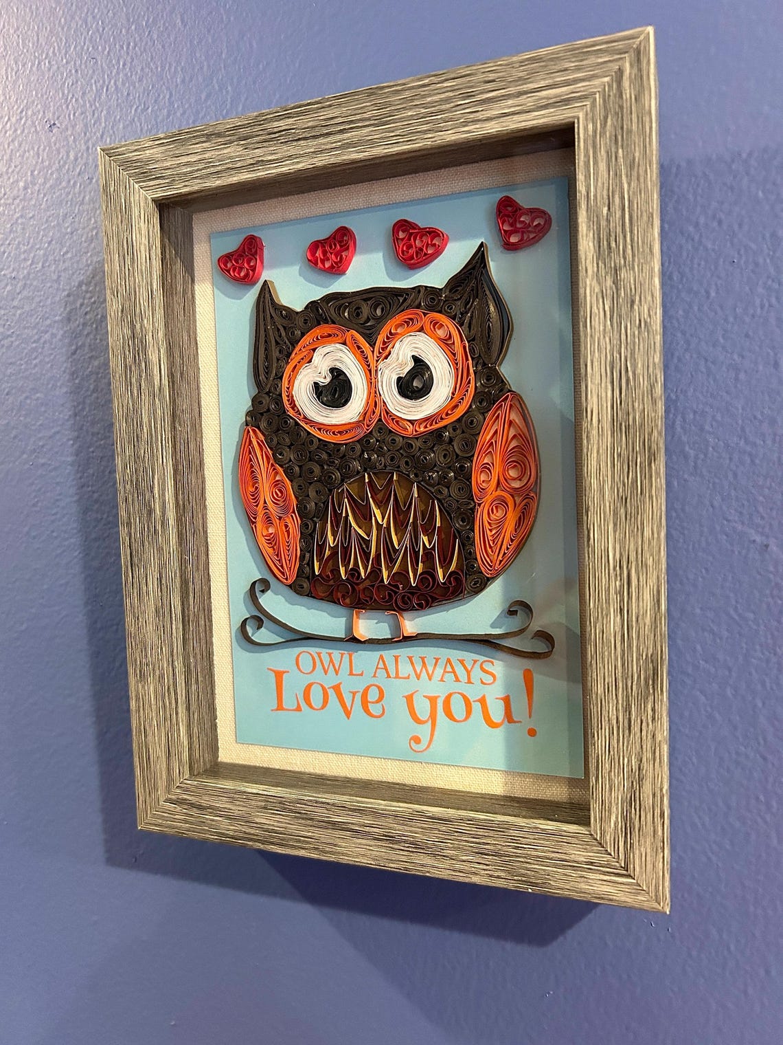 Quilled Owl Always Love You Wall Shadow Box - Etsy