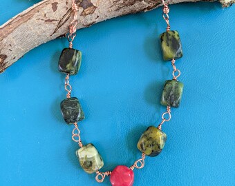Multi Gemstone Necklace, Chunky Stone Choker, Italian Modern Jewelry ...