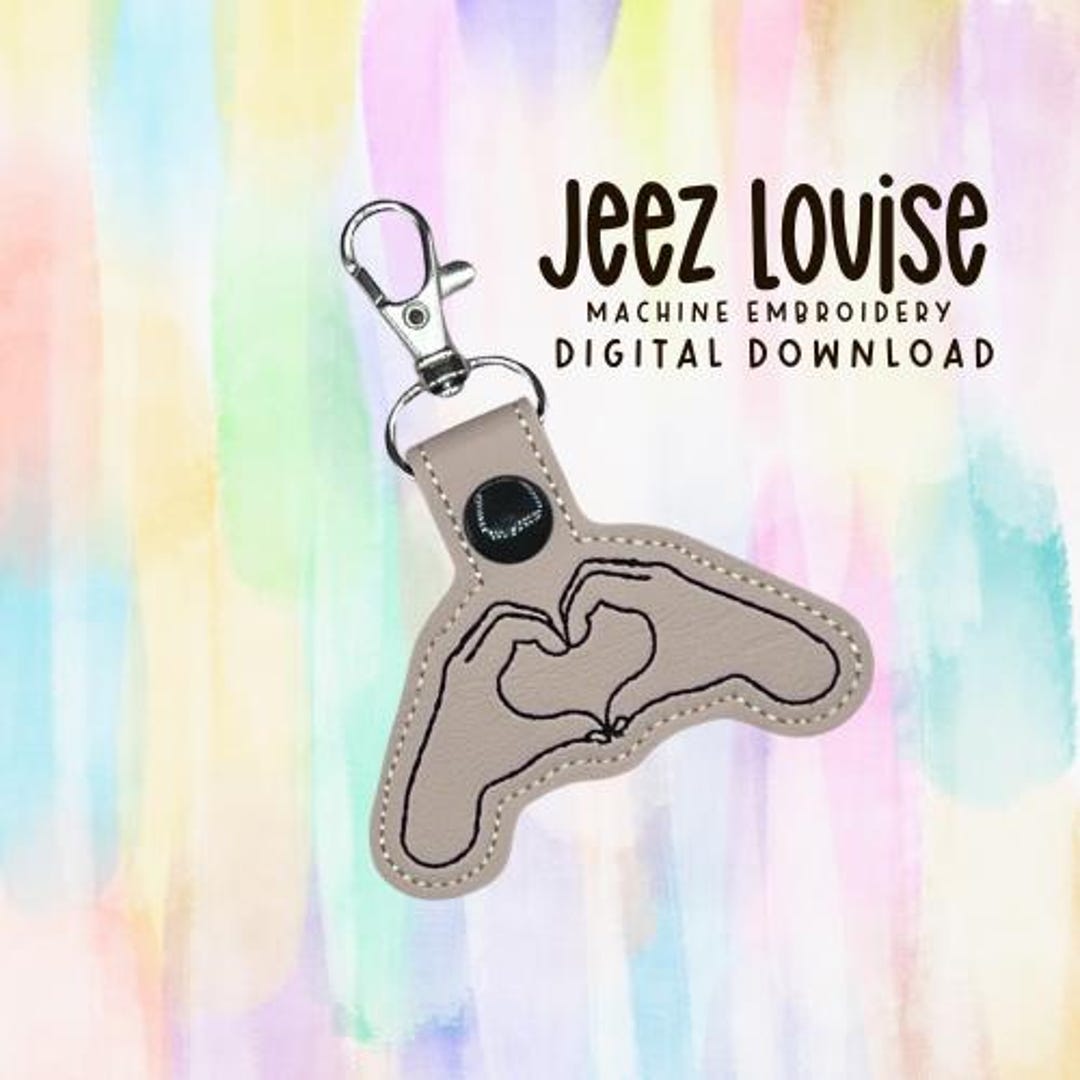 Heart Hands Snap Tab ITH Embroidery Design Instant Download - Etsy