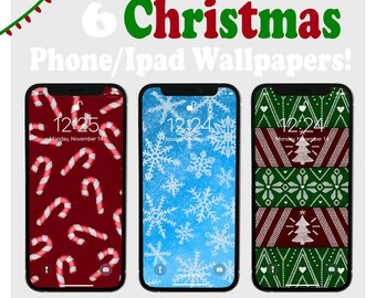 Christmas Wallpaper for Phone, Ipad, Digital Download, Candy Canes ...