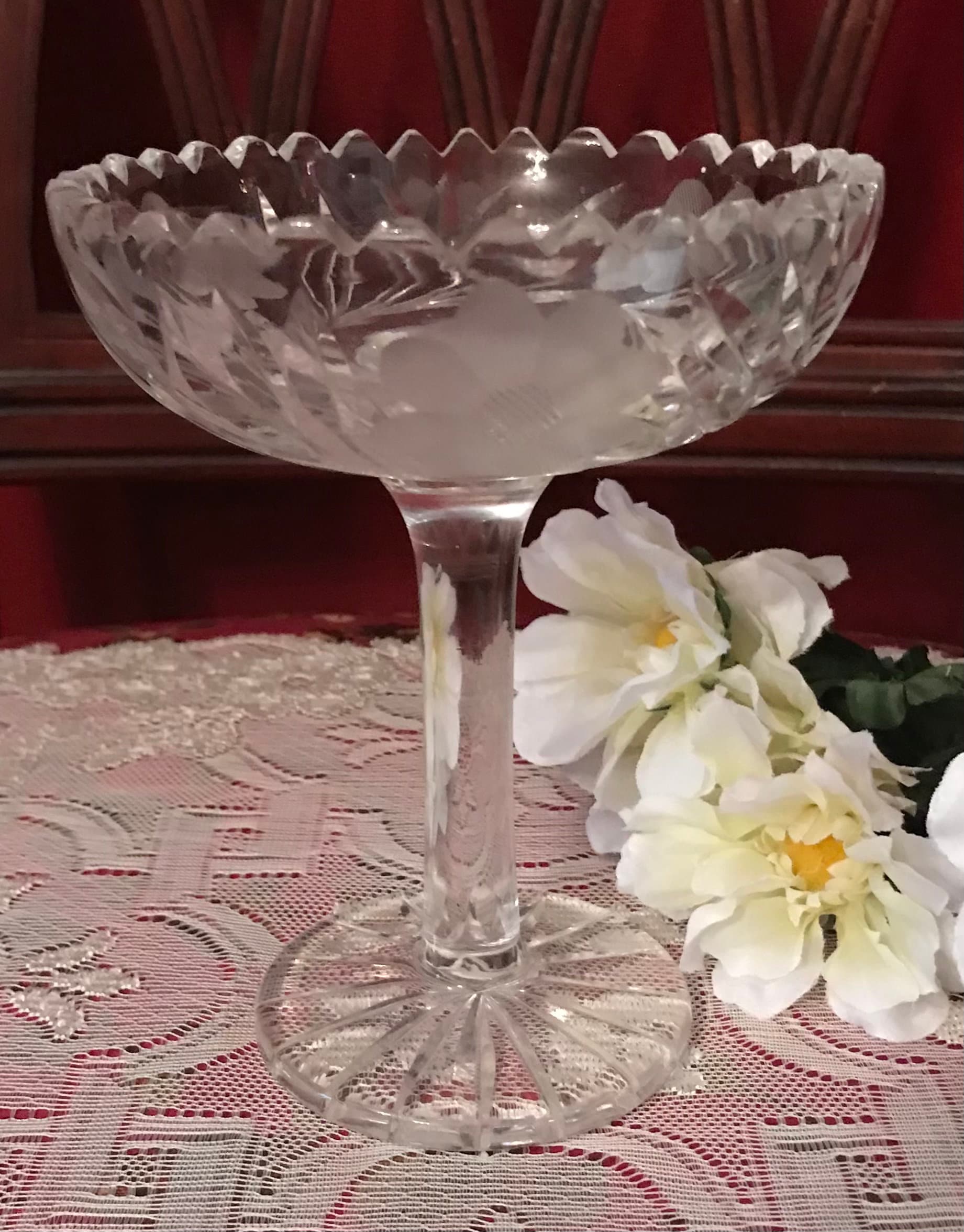 Vintage Crystal Compote Candy Stemmed Pedestal Dish - Etsy
