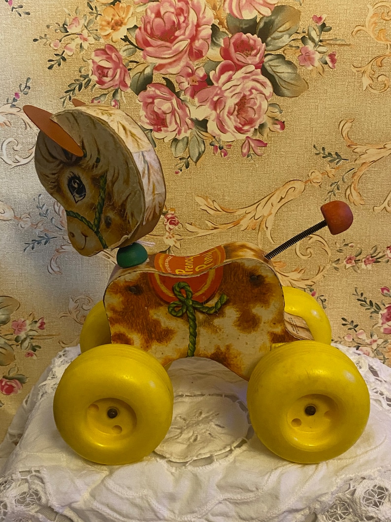 Vintage 1960s Fisher-price "prancy Pony" Toy, Made in USA, Wheels Make ...