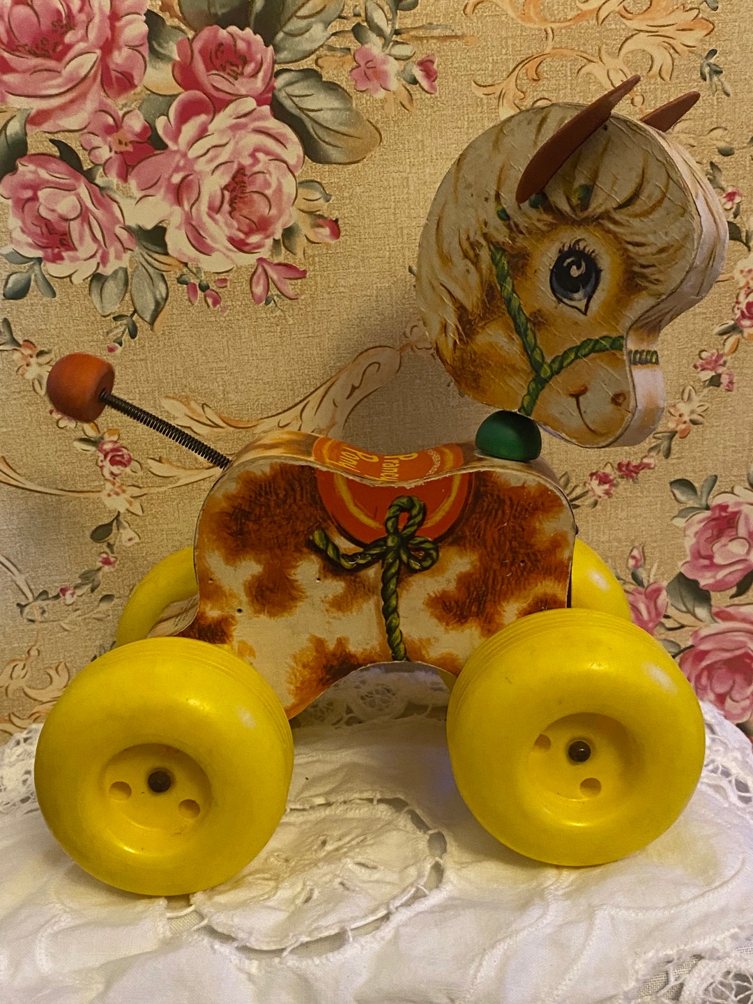 Vintage 1960s Fisher-price "prancy Pony" Toy, Made in USA, Wheels Make ...