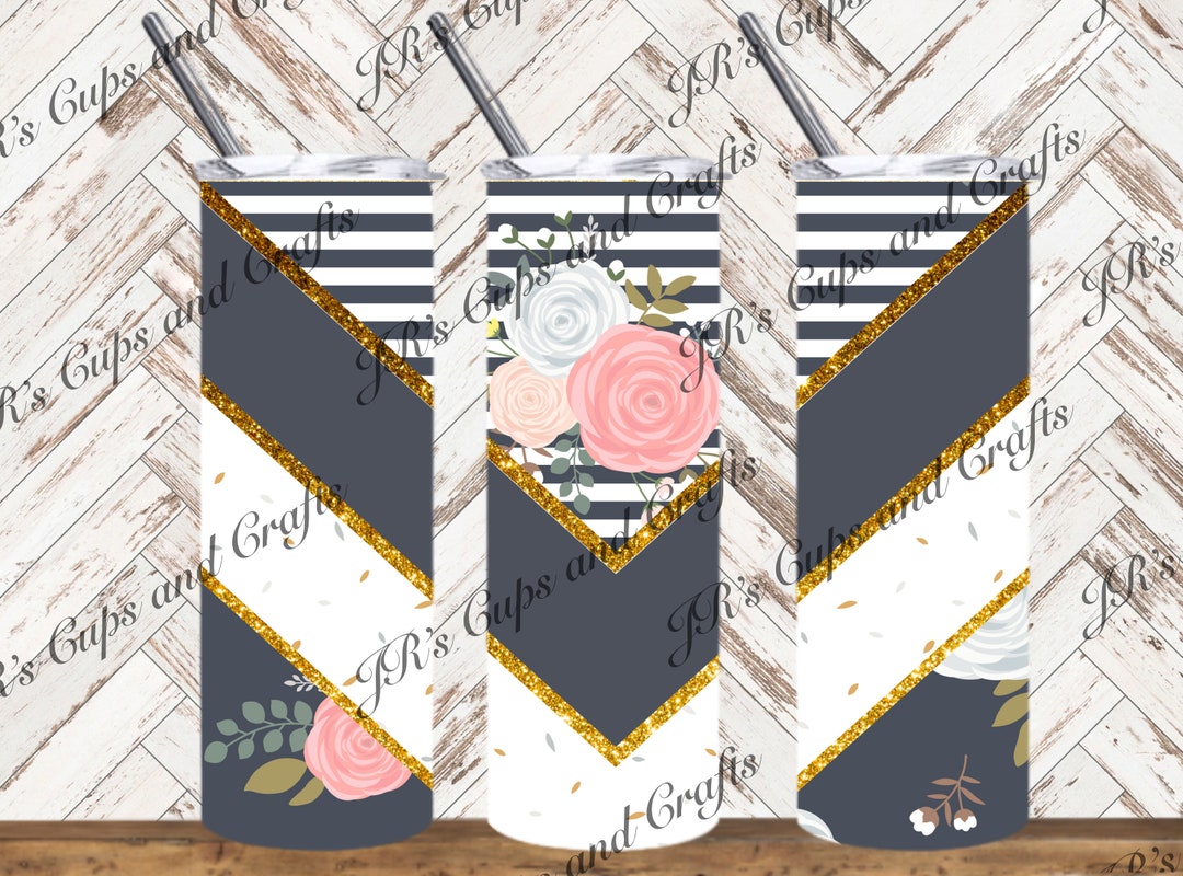 Navy Blue Floral 20oz Sublimation Wrap - Etsy
