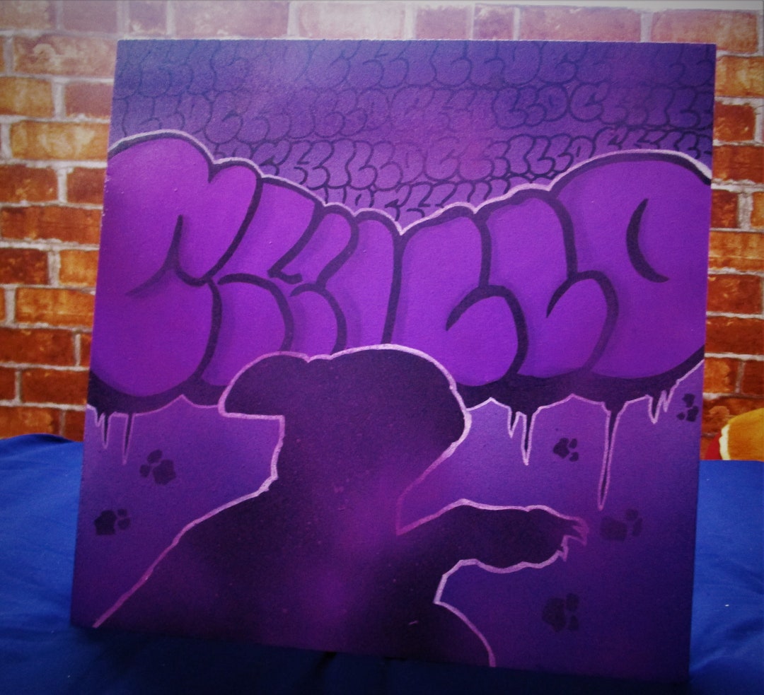 Dog Tags - 'satin' Original Puppy Silhouette Purple Reflective Hand ...