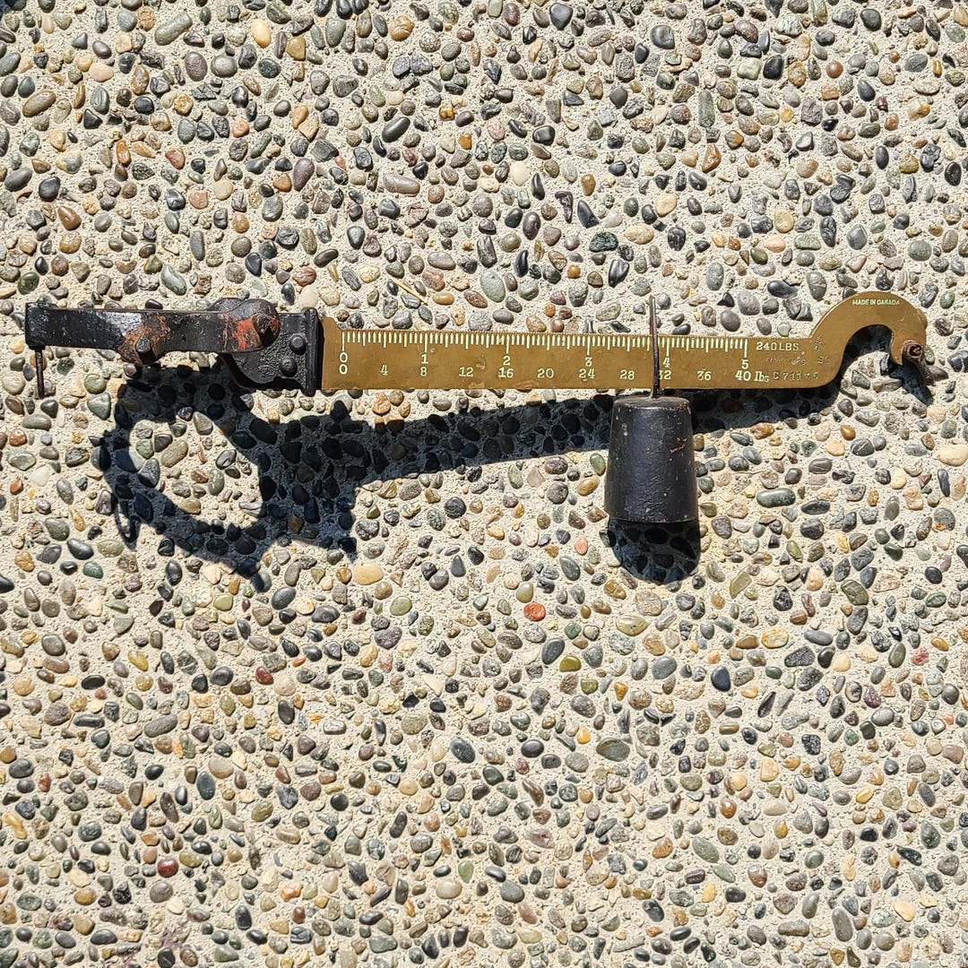 Antique Fairbanks Platform Hanging Scale Beam. 240lb Made in Canada ...