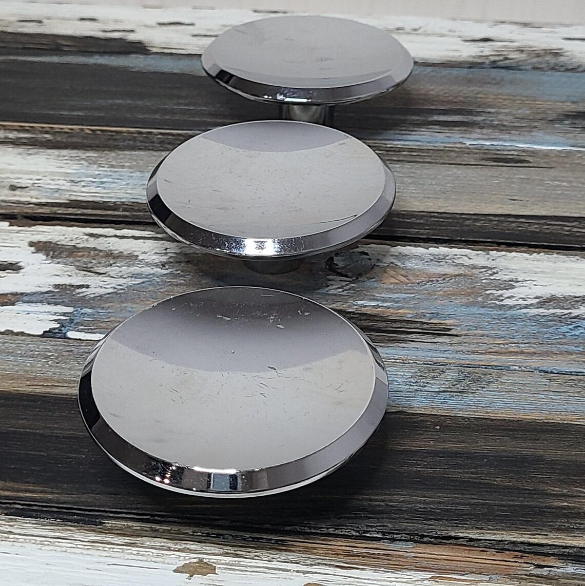 Vintage Chrome Round Concave Drawer Pulls. Amerock 50s 60s Retro ...