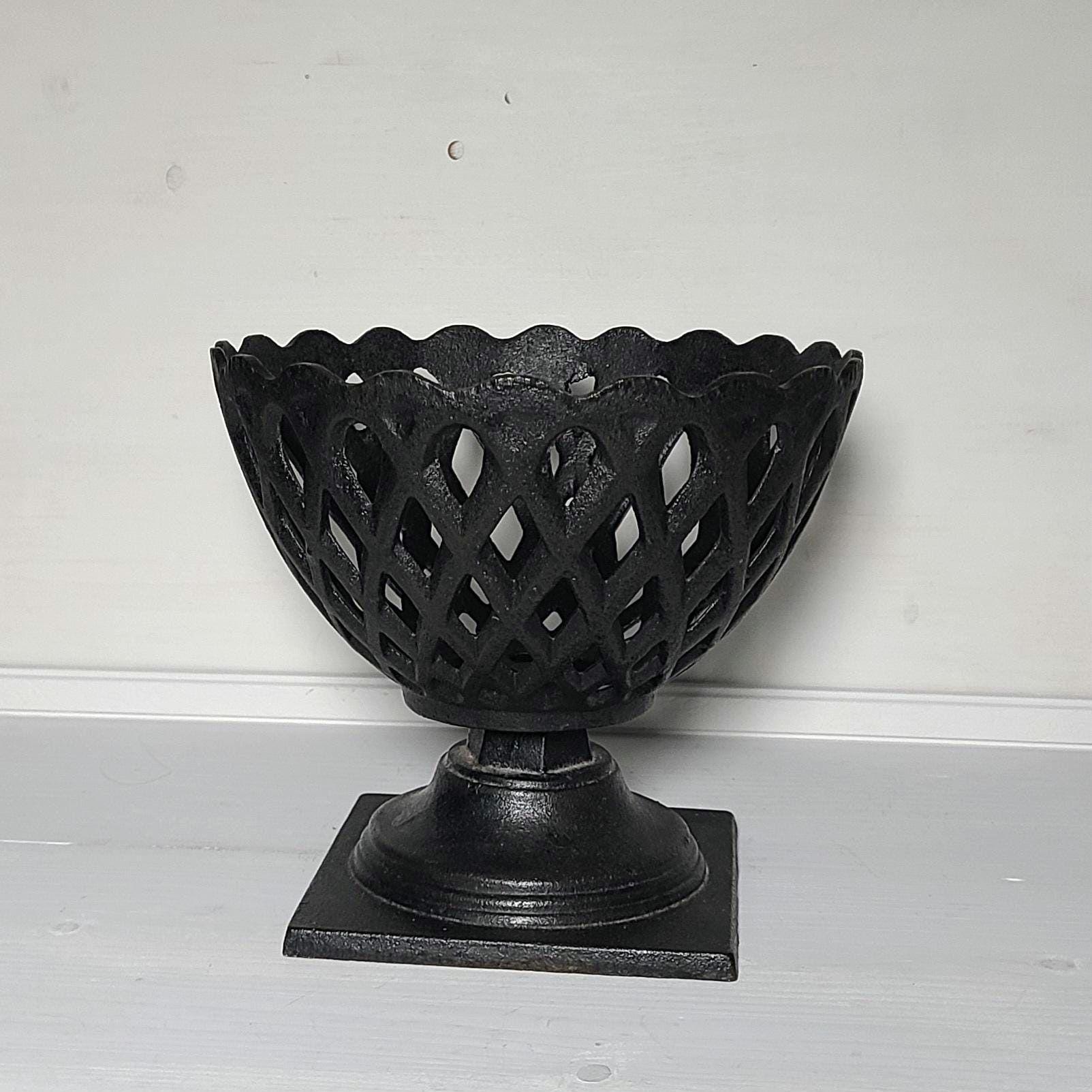 Vintage Reticulated Cast Iron Plant Stand. French Pedestal Urn Woven ...