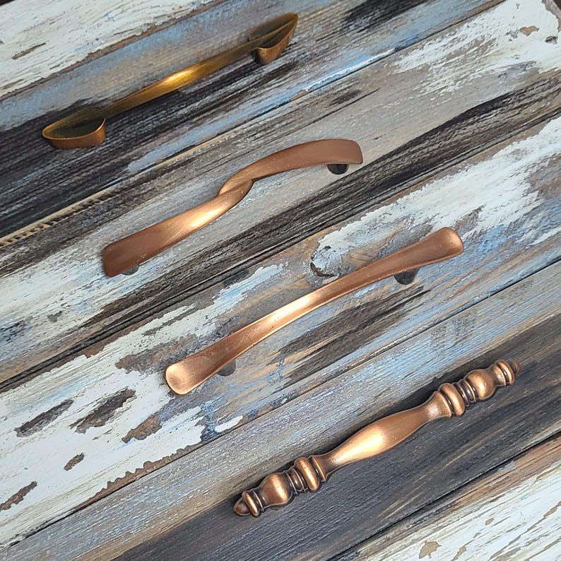 Vintage Antique Copper Drawer Pulls Mid Century Modern Amerock