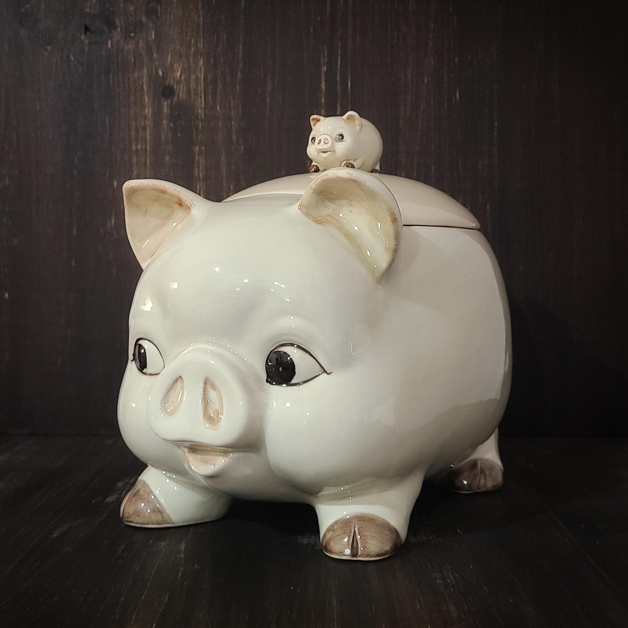 Vintage Pig Cookie Jar Canister. 1970s Kitchen Barnyard, Kitsch Otagiri ...