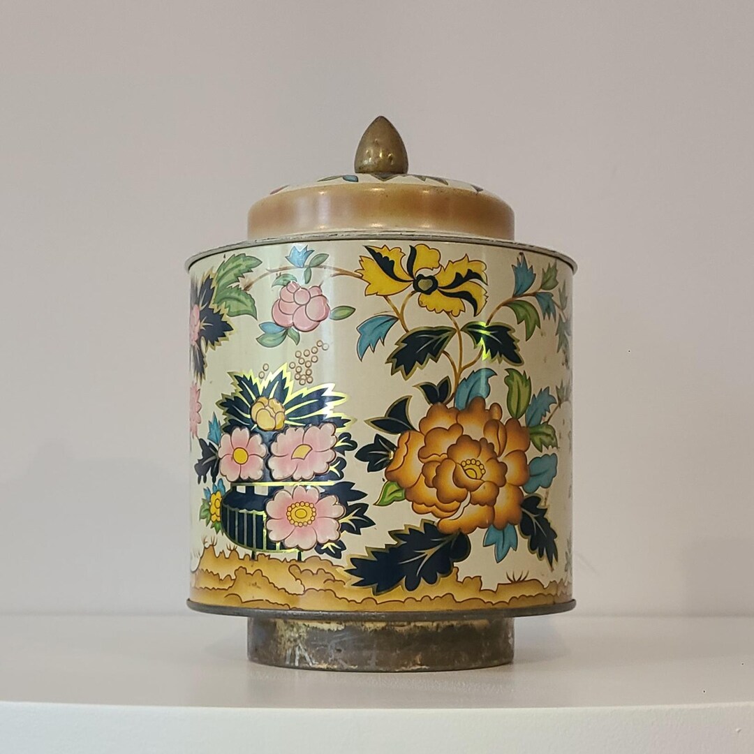 Vintage Riley's Toffee Tin: 1940s Floral Candy Container - Etsy