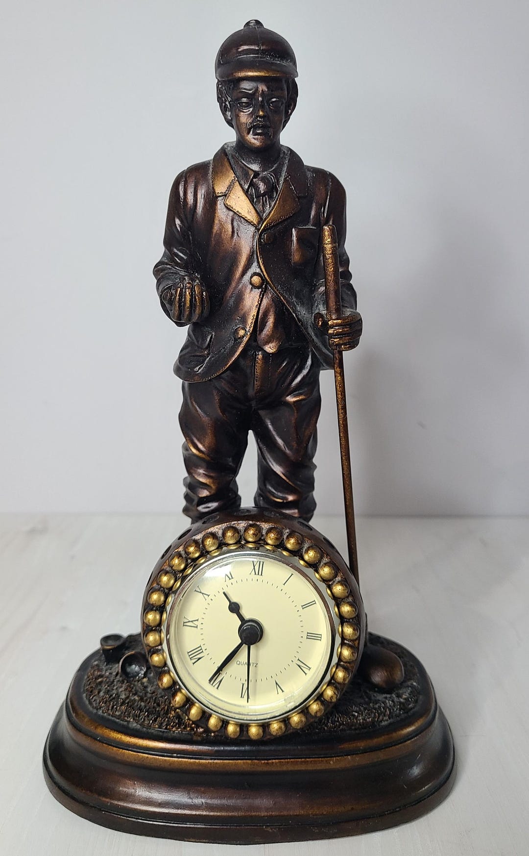Vintage Bronze Golf Table Clock. Gift for Golfer, Desk Clocks. - Etsy