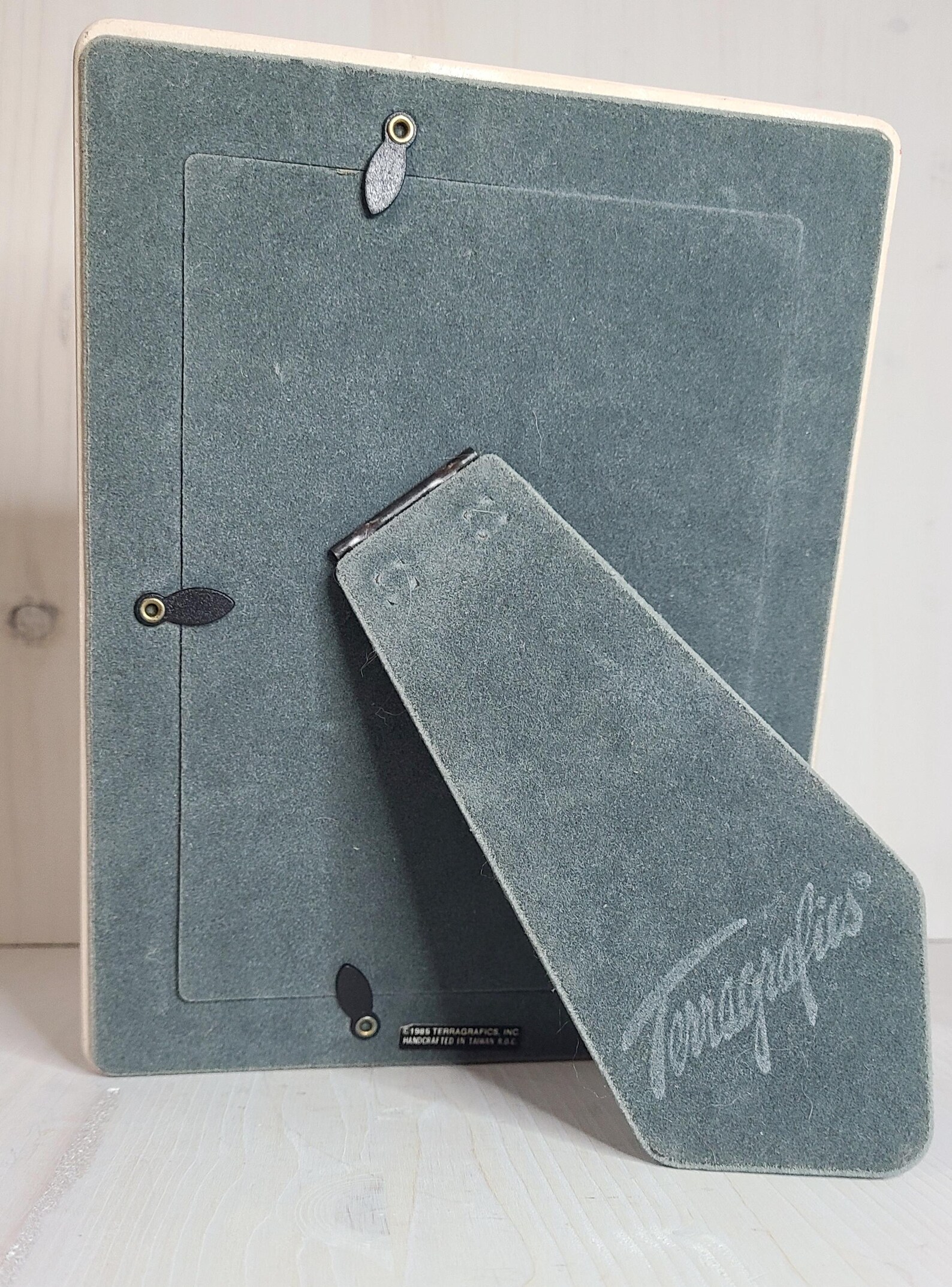 Vintage Terragraphics Porcelain Photo Frame. MCM Floral Flowers Picture ...