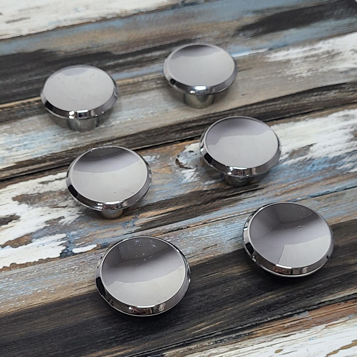 Vintage Chrome Round Concave Drawer Pulls. Amerock 50s 60s Retro ...