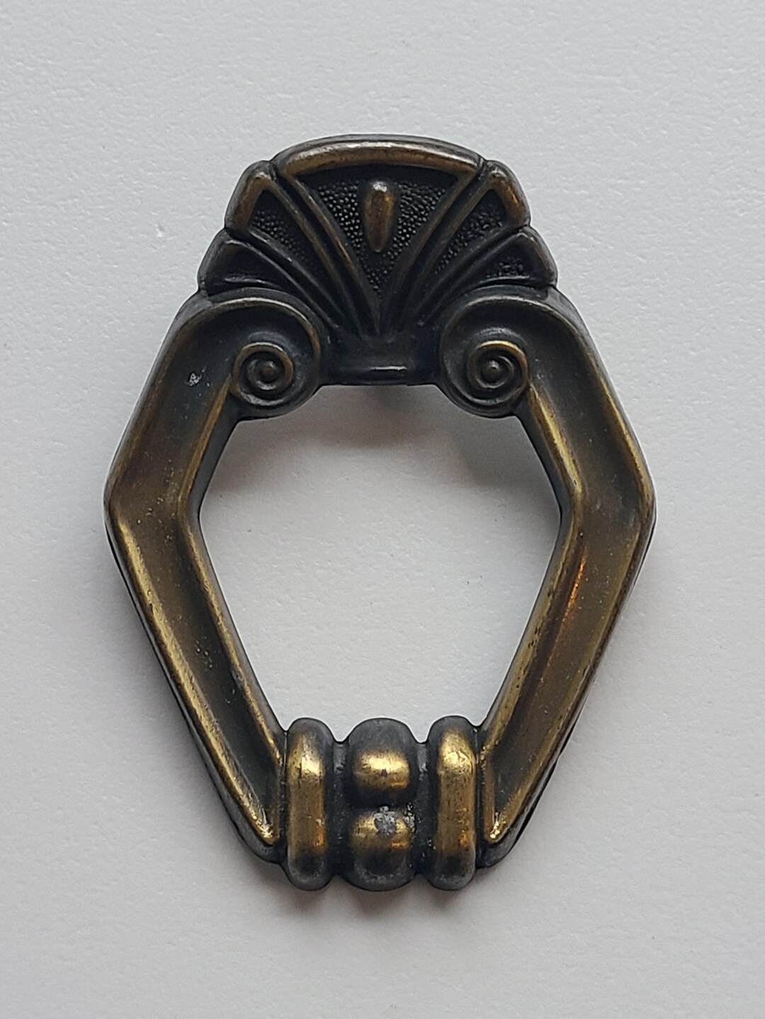 Vintage Brass Drawer Pulls | Decorative Coffin Shaped Cabinet Handle ...