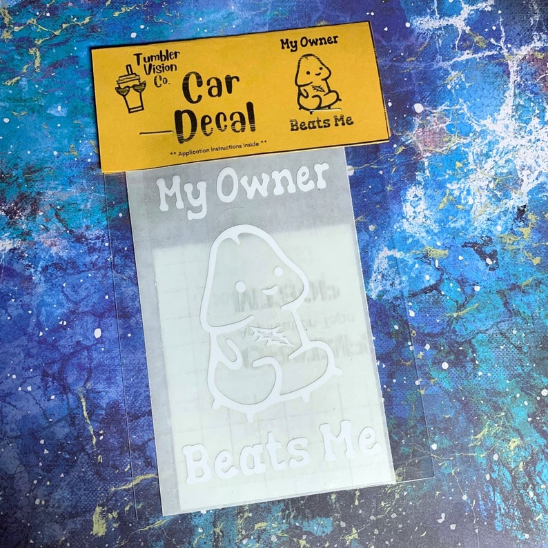 My Owner Beats Me Car Decal Sticker Permanent Vinyl Bumper Sticker - Etsy