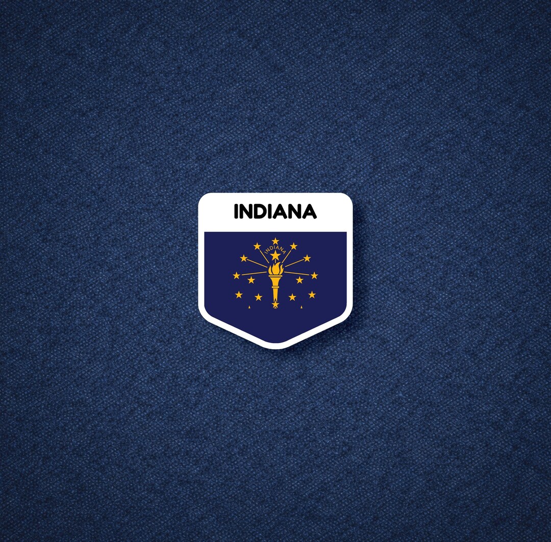 Flag Shield Sticker | States Series | Indiana (IN) | Waterproof - Etsy