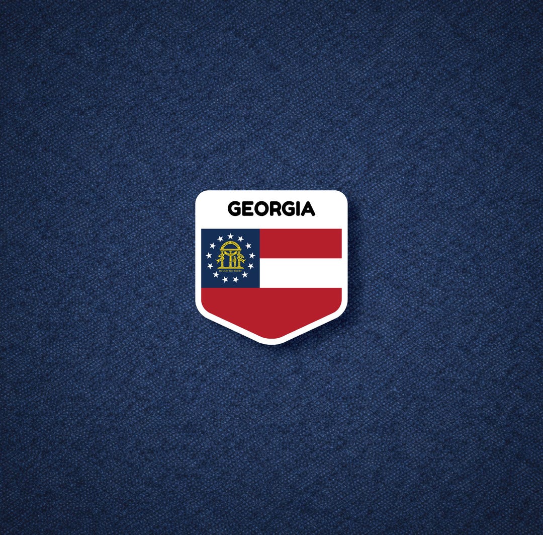 Flag Shield Sticker | States Series | Georgia (GA) | Waterproof - Etsy