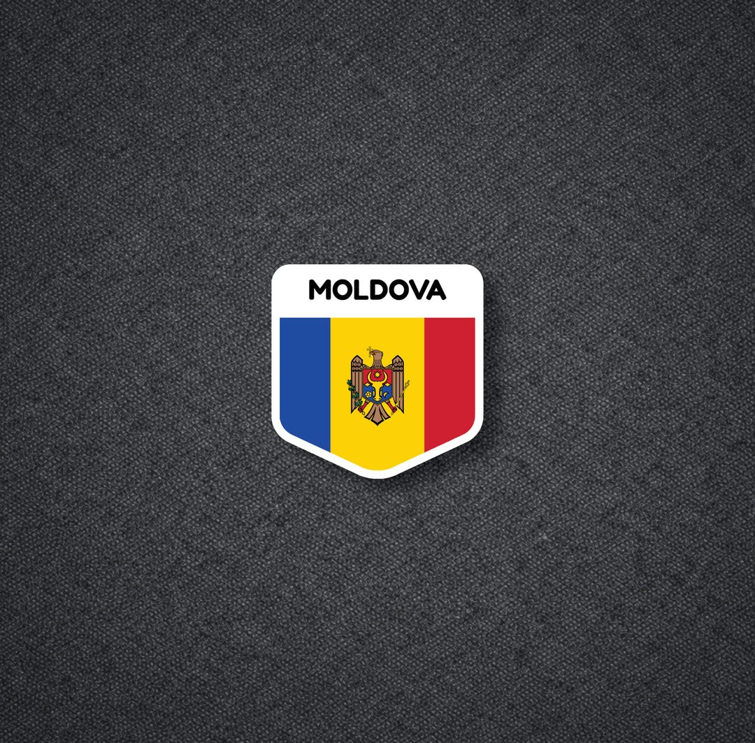 Flag Shield Sticker | Country Series | Moldova (MD) | Waterproof - Etsy