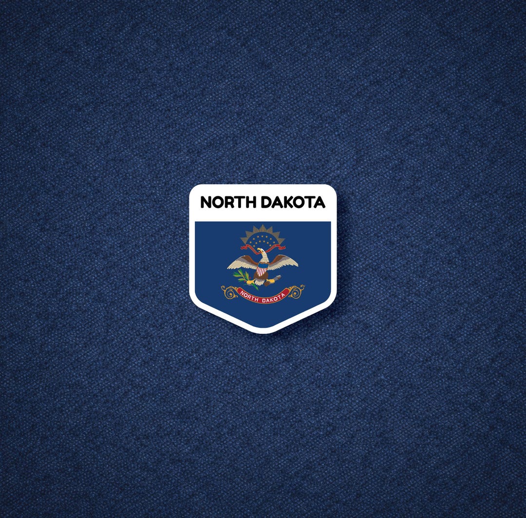 Flag Shield Sticker | States Series | North Dakota (ND) | Waterproof - Etsy