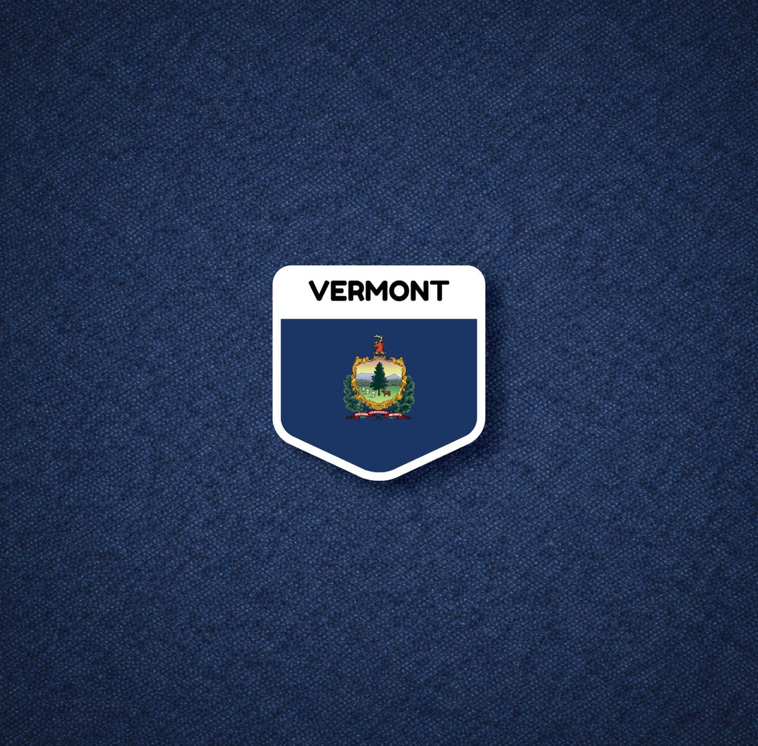 Flag Shield Sticker | States Series | Vermont (VT) | Waterproof - Etsy