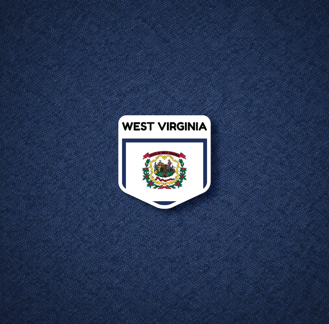 Flag Shield Sticker | States Series | West Virginia (WV) | Waterproof ...