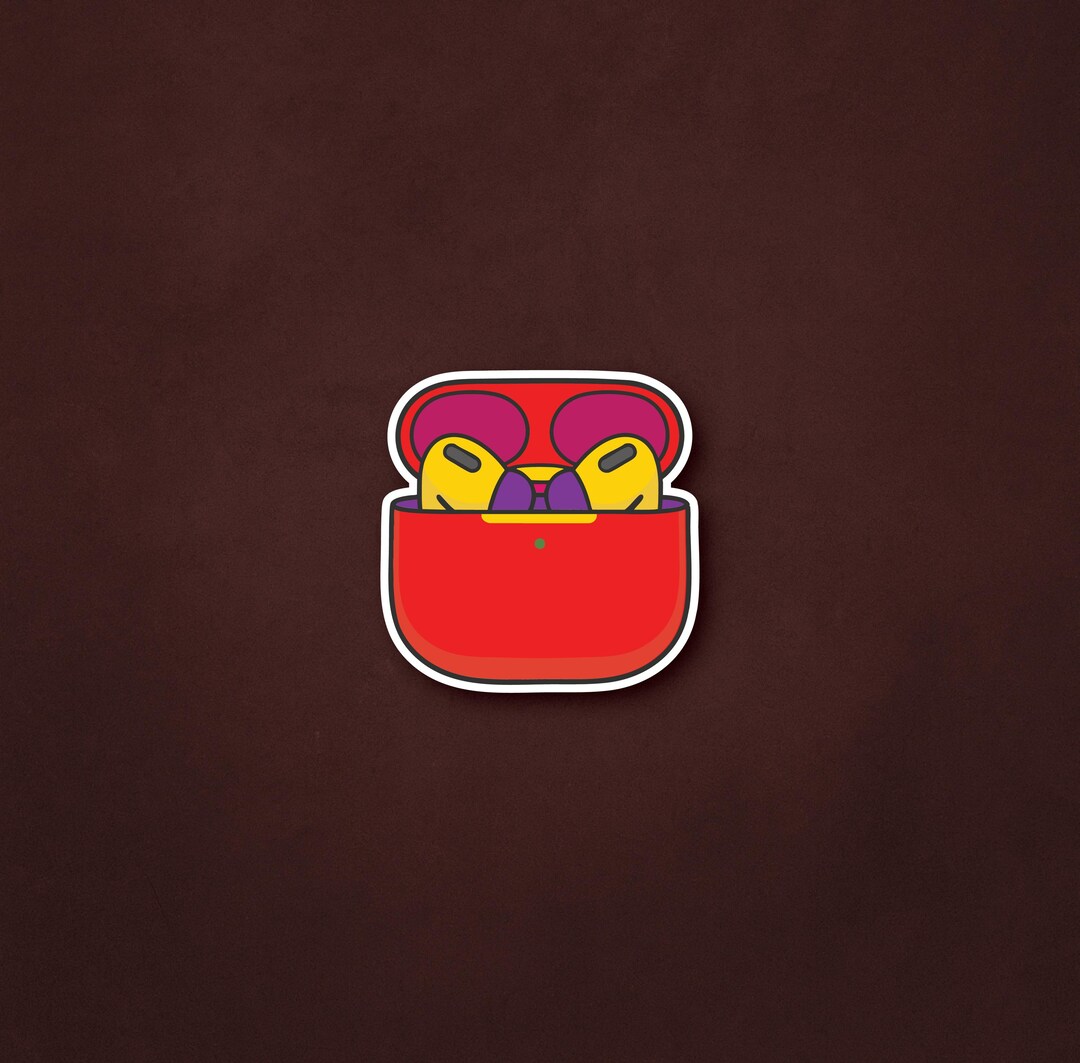 AirPod Sticker | Red Fusion | Waterproof Sticker - Etsy