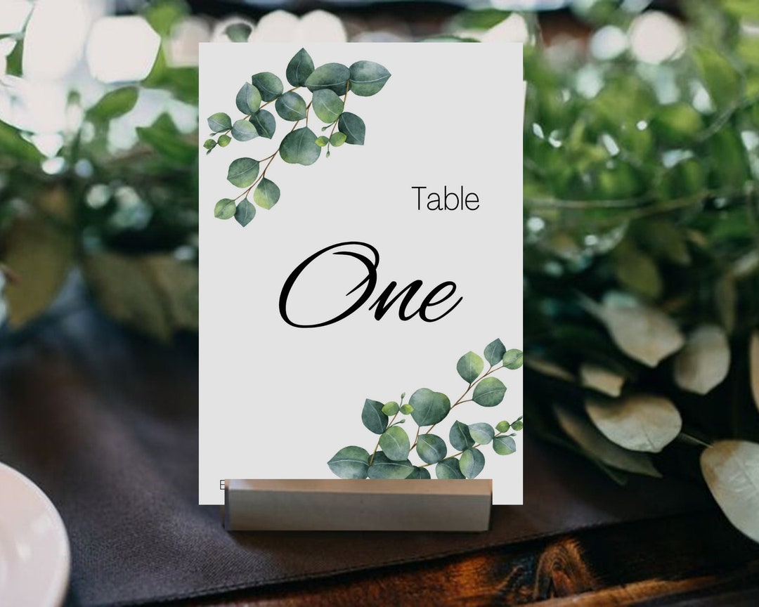 Table Numbers Printable, Eucalyptus, Wedding Table Numbers, Corporate ...