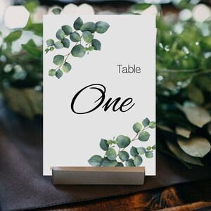 Table Numbers Printable Eucalyptus Wedding Table Numbers - Etsy