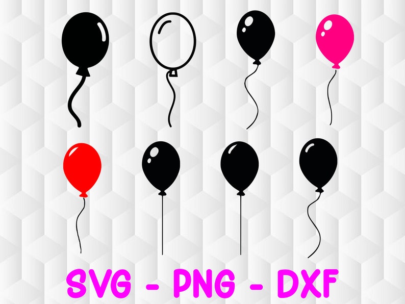 Balloon SVG Design – PNG, DXF Files for Crafts, T-shirts, and Party ...