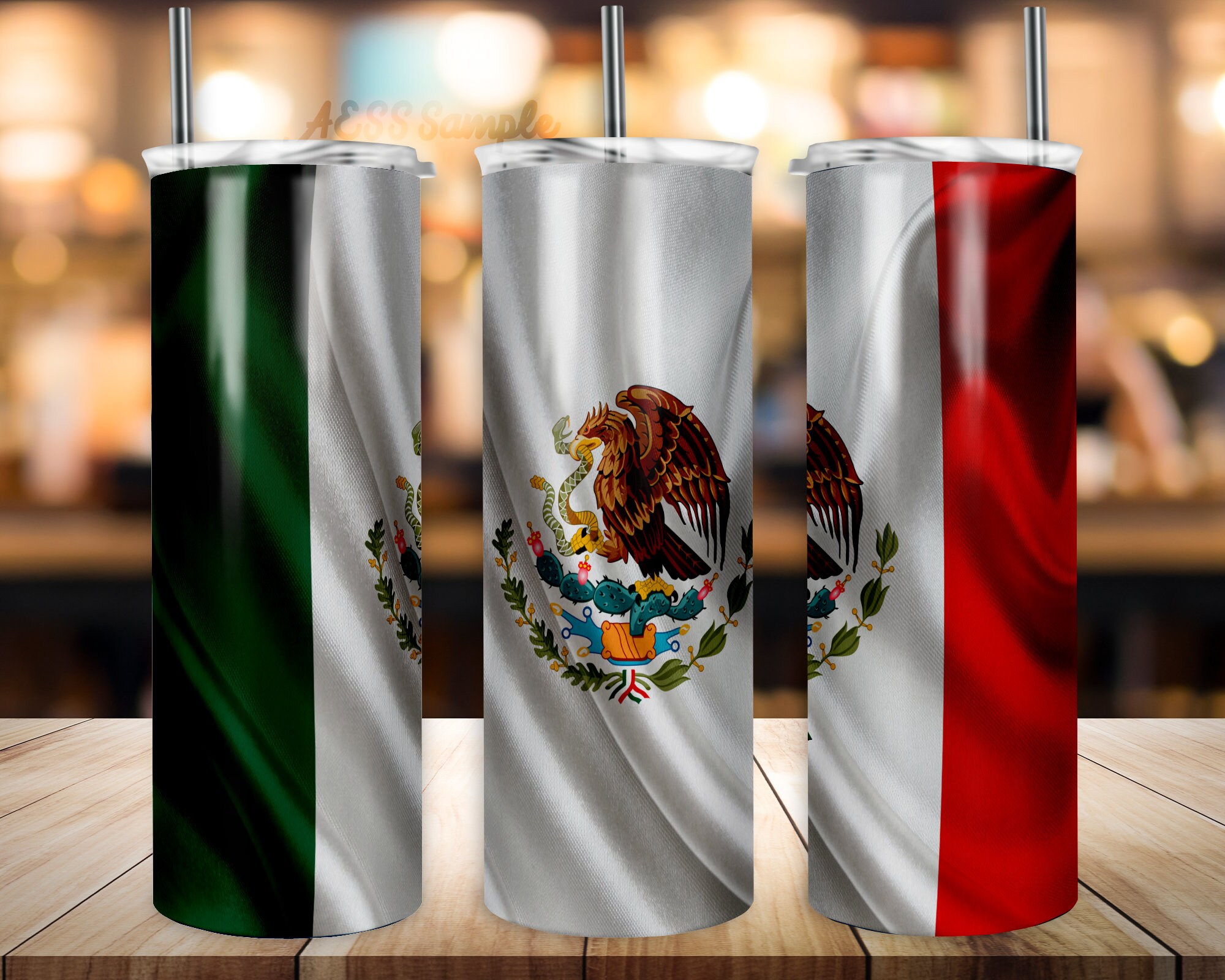 Mexican Flag Tumbler Design, 20oz Skinny Tumbler Wrap, Tumbler Template ...