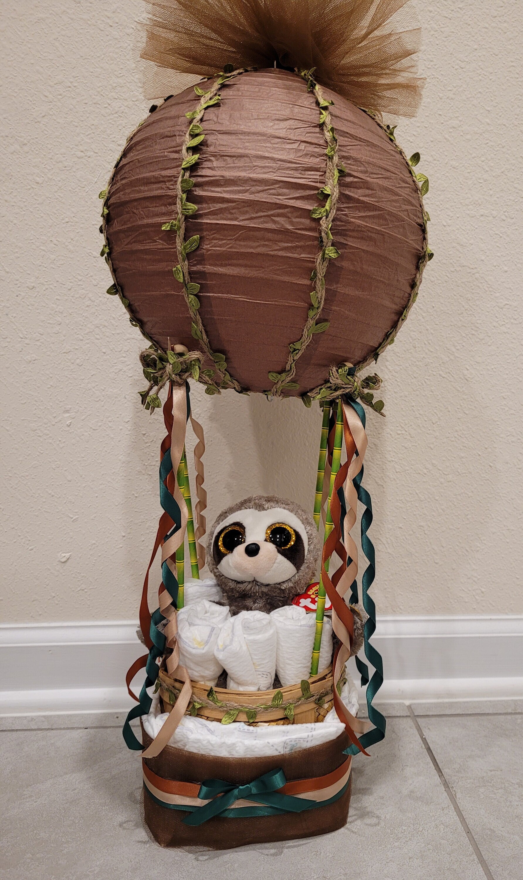 Sloth Diaper Cake Hot Air Balloon | Etsy