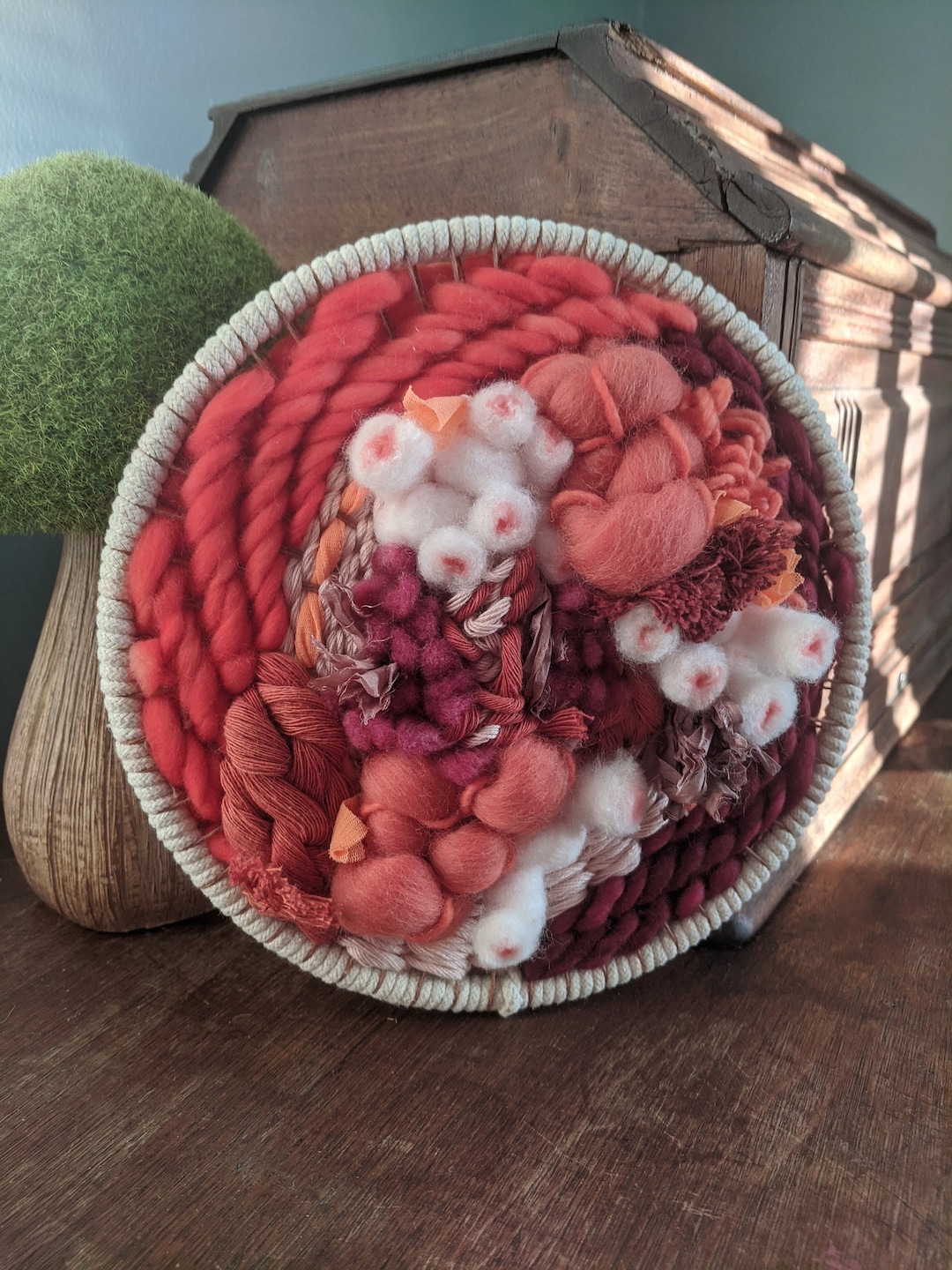 Orange Round Weaving, Modern Weaving, Round Tapestry, Wall Decor - Etsy