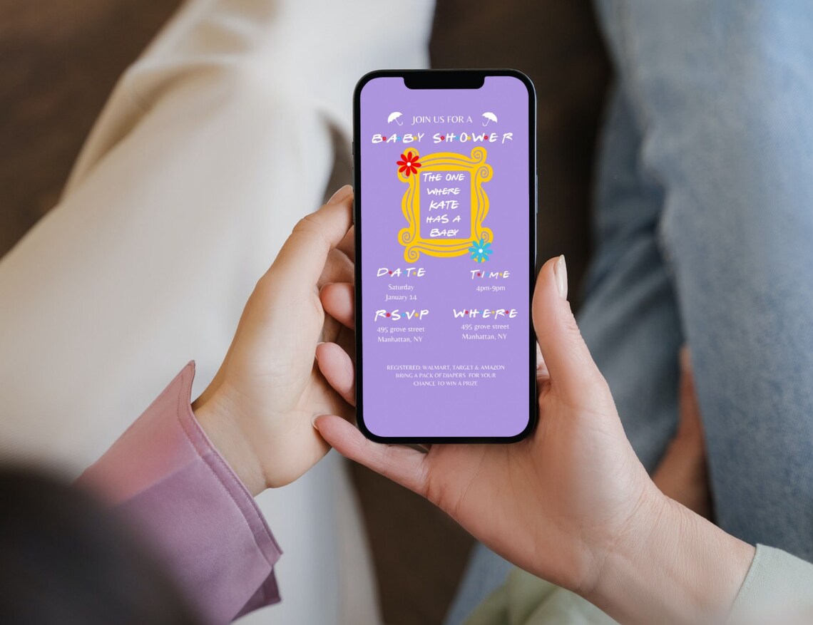 Editable Friends Baby Shower Invitations, Baby Shower Invitation ...