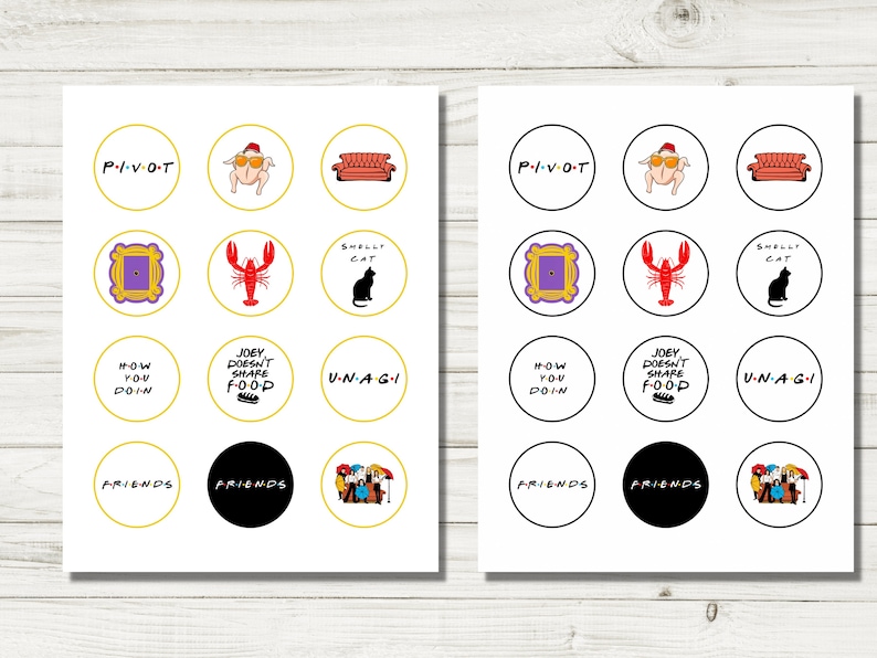Friends Cupcake Toppers, Baby Shower, Friendsgiving, Cupcake Decor ...