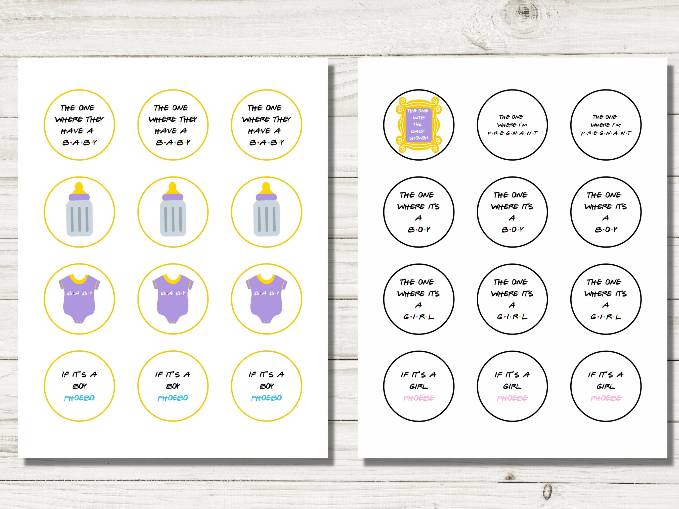 Friends Cupcake Toppers, Baby Shower, Friendsgiving, Cupcake Decor ...