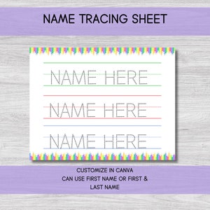 Printable Name Tracing Sheet, Name Tracing Practice , Prek Name Tracing ...