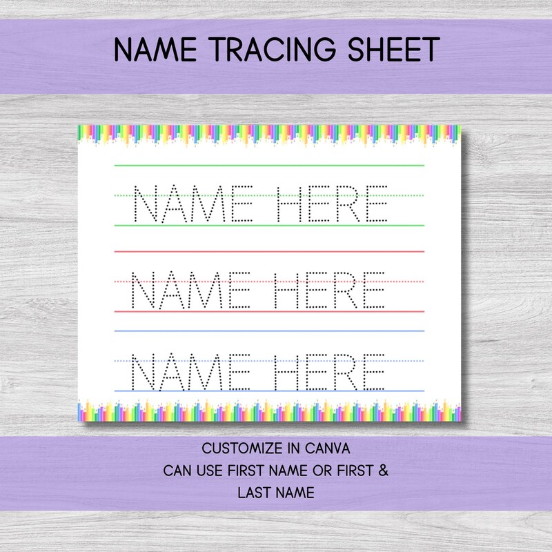 Printable Name Tracing - Etsy